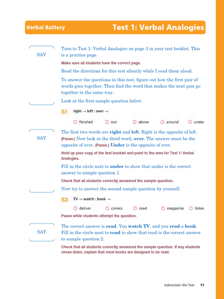 CogAT Verbal, Quantitative, Nonverbal Test Guide | PDF