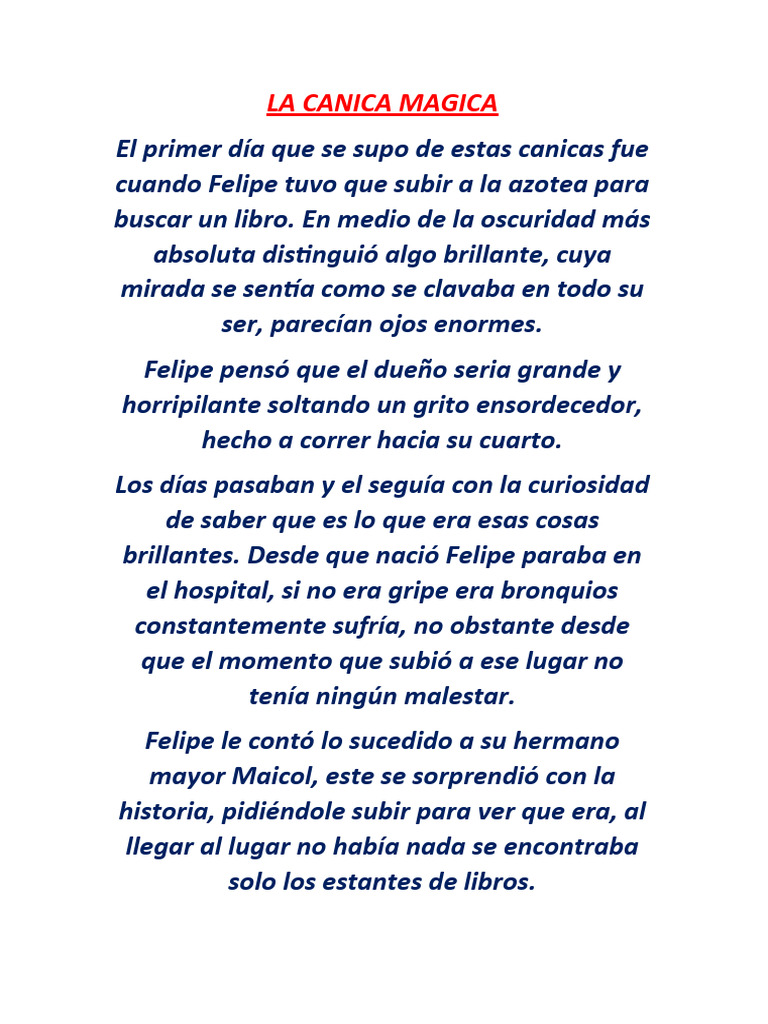 La Canica Magica | PDF