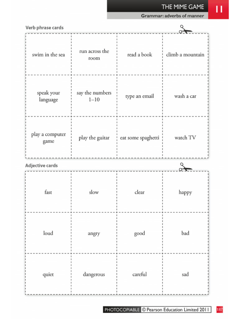 Adverbs Game | PDF