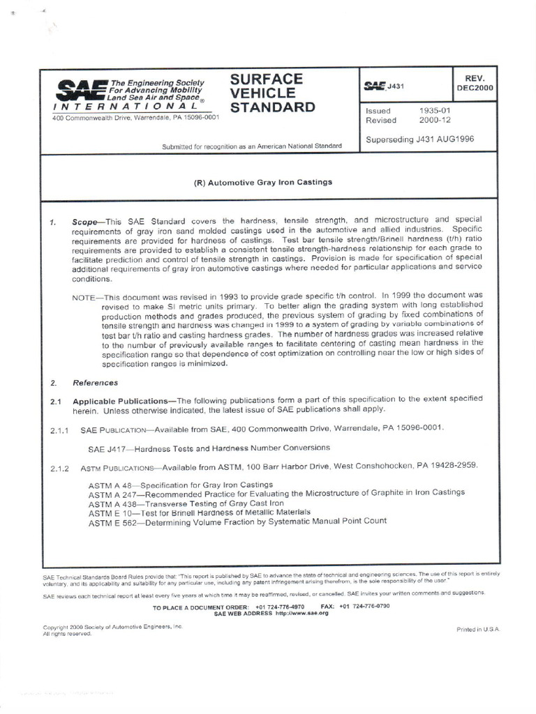 Norma SAE J431 | PDF
