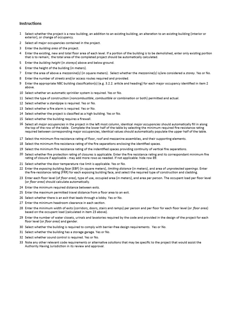 Alberta Building Code Compliance Checklist | PDF | Fire Sprinkler ...