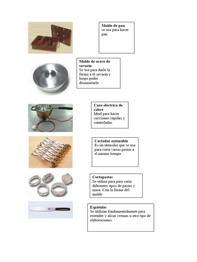 Untensilios y Maquinaria Jenni | PDF | Cocina, comidas y vino | Hogar, jardinería y bricolaje