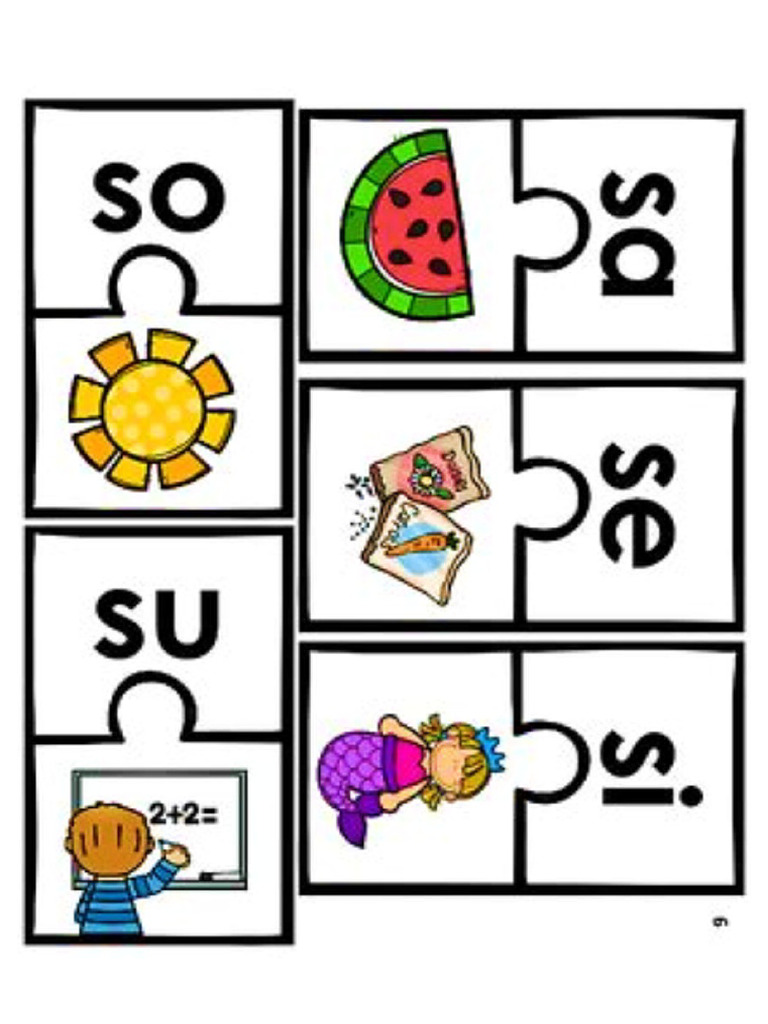 Rompecabezas Sa Se Si So Su | PDF