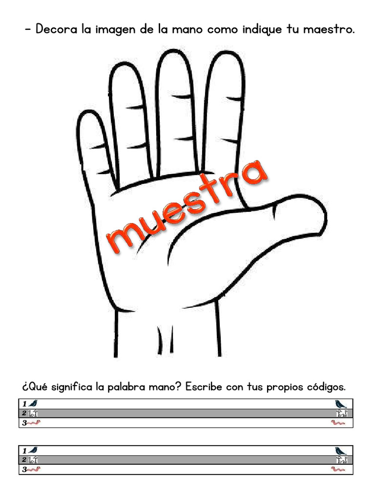Actividades con la palabra "mano" | PDF | Poesía