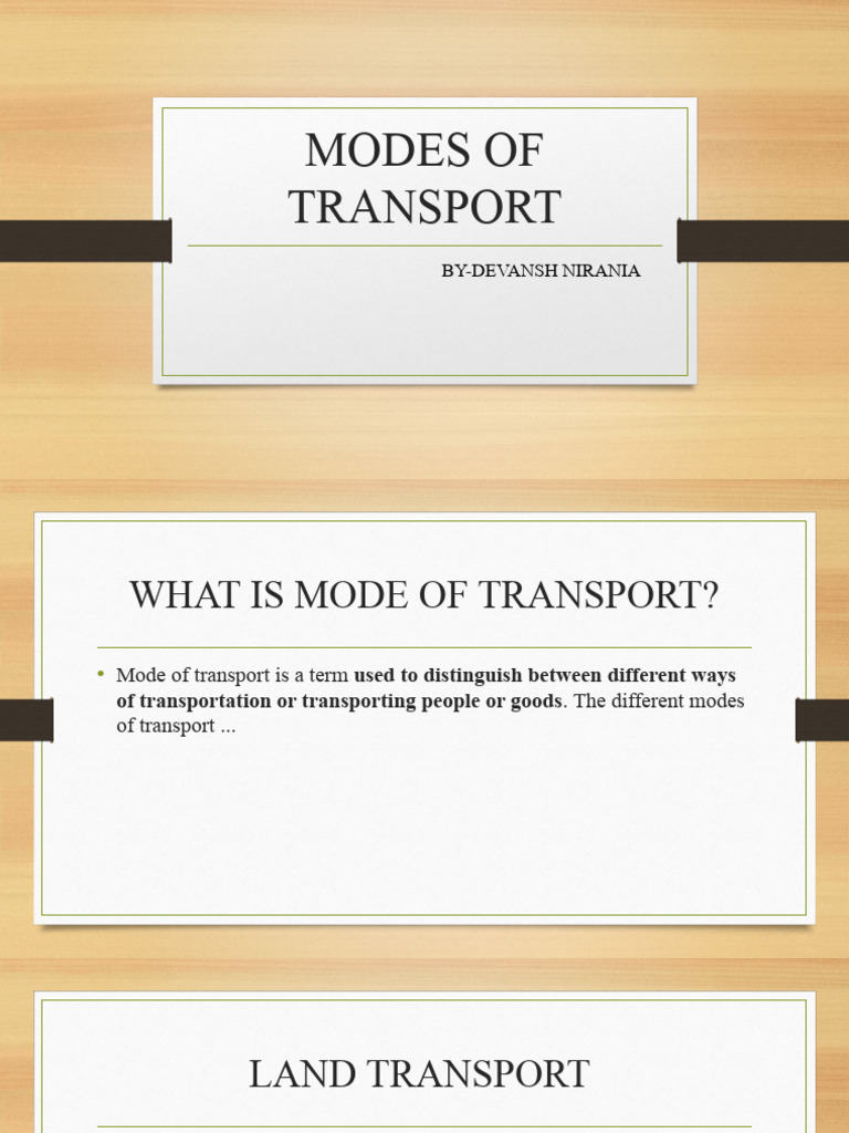 Modes of Transport | PDF | Politics | Travel