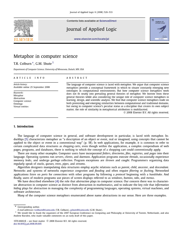 Metaphors in Computer Science | PDF | Metaphor | Computer Programming