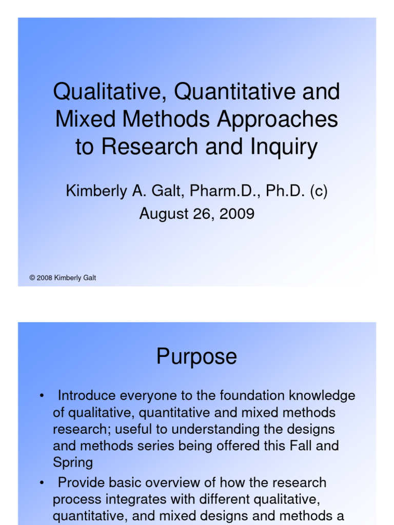 Qualitative Quantitative and Mixed Method | PDF | Methodology | Quantitative Research