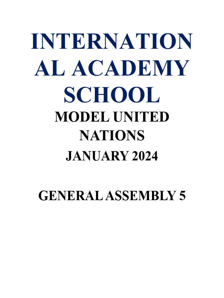 GA5 Sample Committee Handbook | PDF | Peacekeeping | Committee