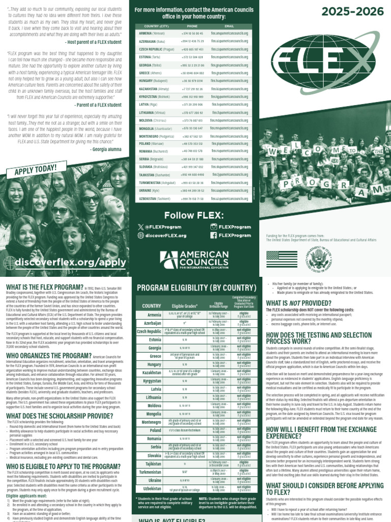 FLEX 2025 Program Brochure | PDF | University And College Admission