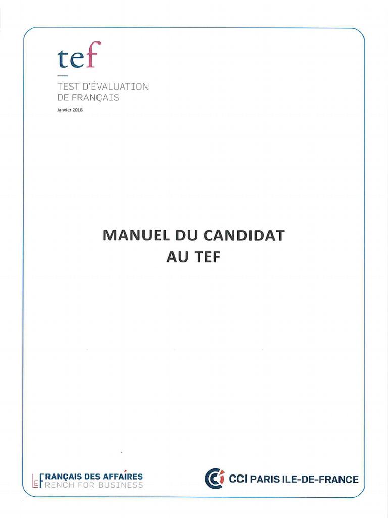 Manuel Candidat TEF IRN | PDF