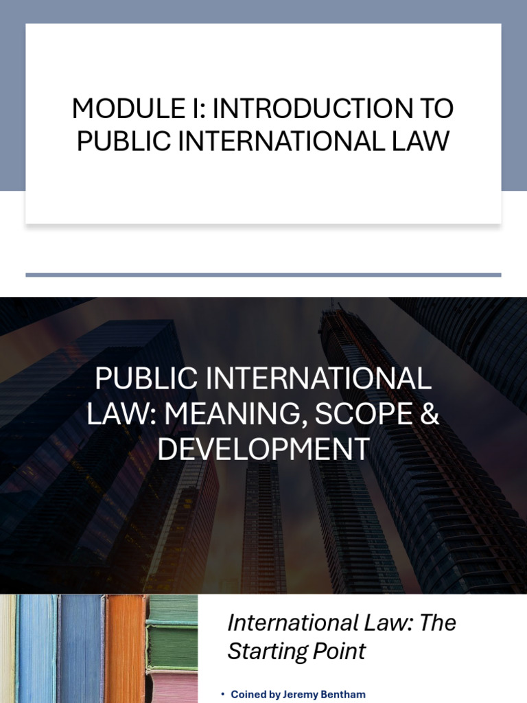 Module I - Introduction To PIL | PDF | International Law | Treaty