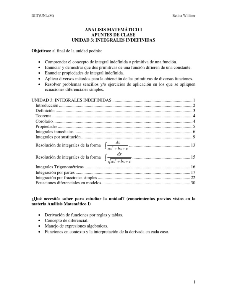 Unidad 3 Integral Es in Defini Das | PDF | Integral | Derivado