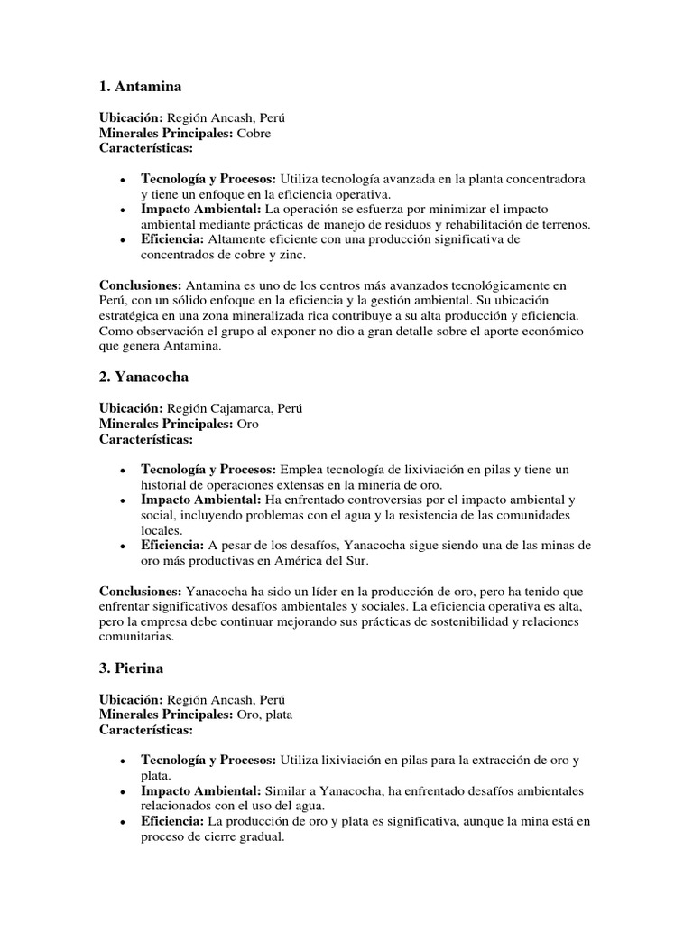 Conclusiones de Las Exposiciones | PDF | Cobre | Minería