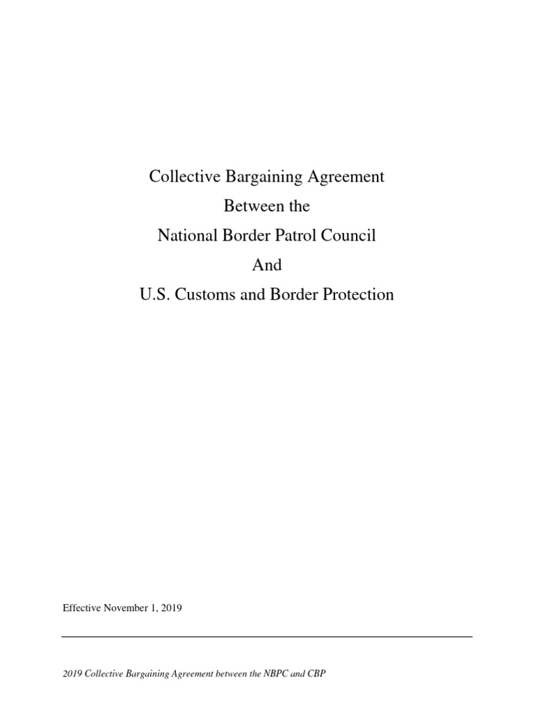 Final Cba CBP - NBPC 9.13.19 PDF | PDF | Employment | Overtime