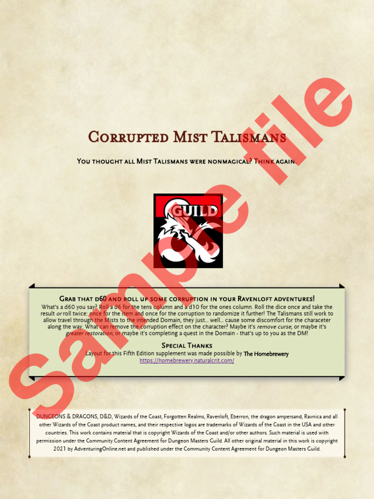 Sample | PDF | D20 System | Gary Gygax Games