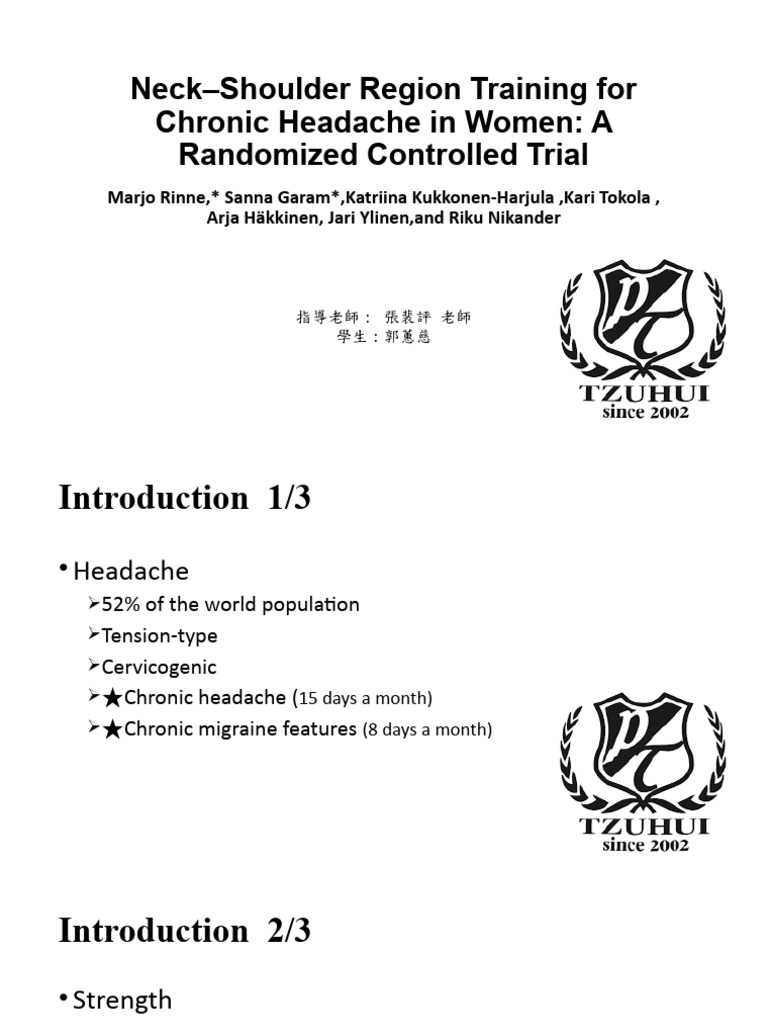 Neck Shoulder Pain Pdf Headache Anatomical Terms Of Motion