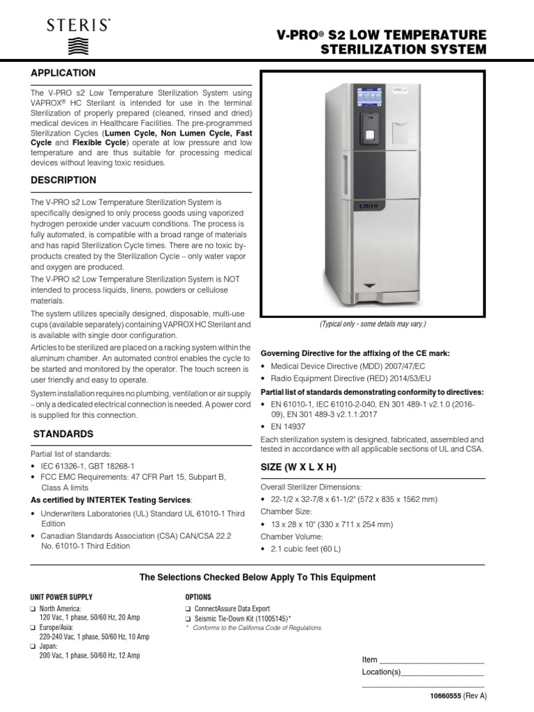 Part 17 Ficha Tecnica - V-Pro S2 | PDF | Sterilization (Microbiology ...