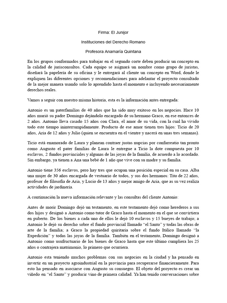 Firma - El Junijor | PDF | Propiedad | Augusto