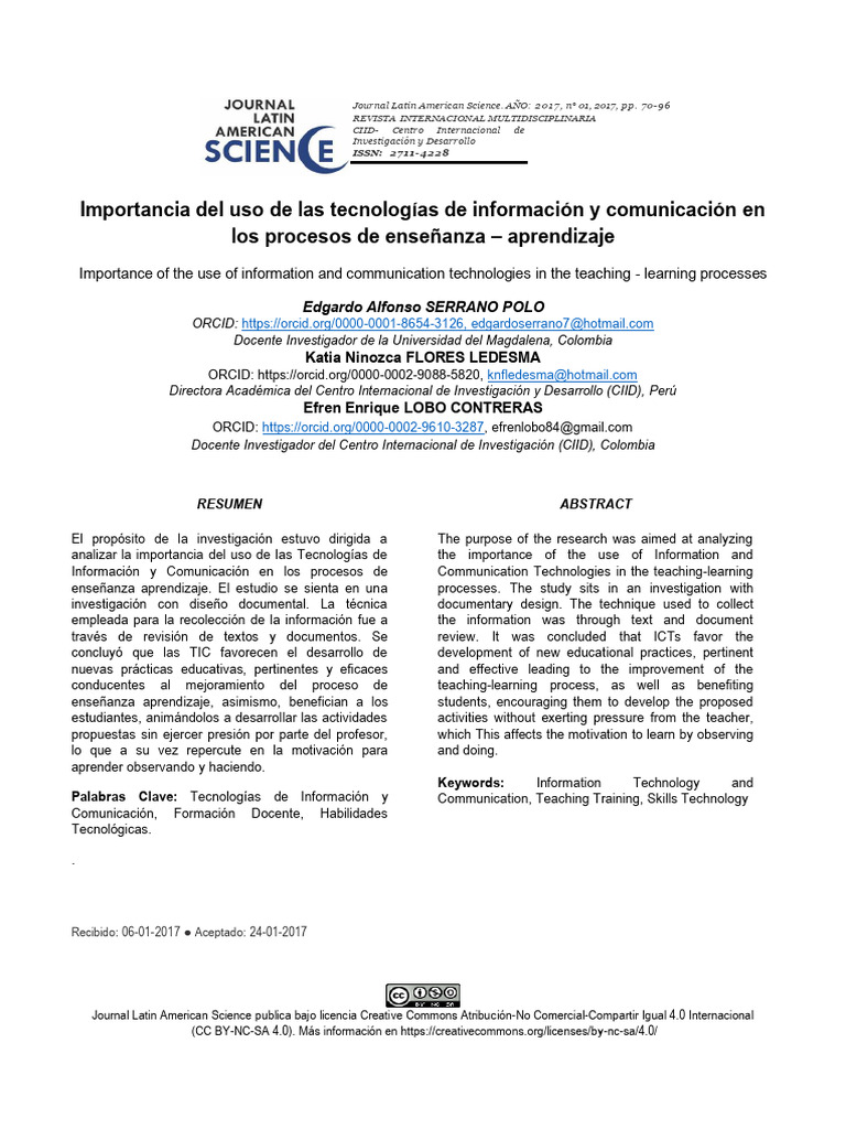 Importancia de Las Tic en Los Process de E-A | PDF | Maestros | Enseñando