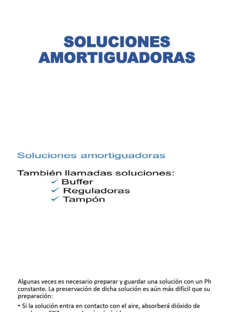 Soluciones Amortiguadoras | PDF | Solución tampón | Ph