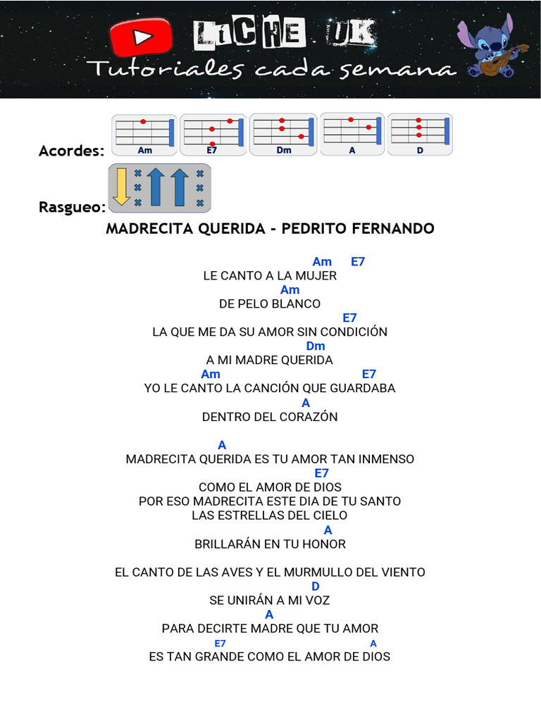 Letra y Acordes Madrecita Querida - Pedrito Fernando | PDF