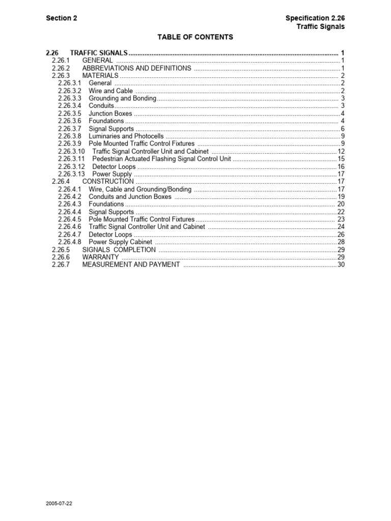 Traffic Signal Specification | PDF | Screw | Pedestrian Crossing