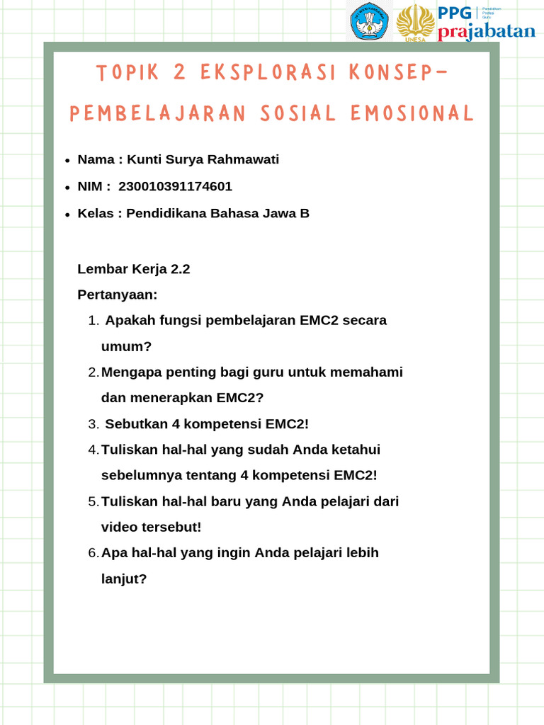 Pse (Navigasi 7) - Topik 2 - Eksplorasi Konsep | PDF | Karier & Perkembangan | Pengembangan Diri
