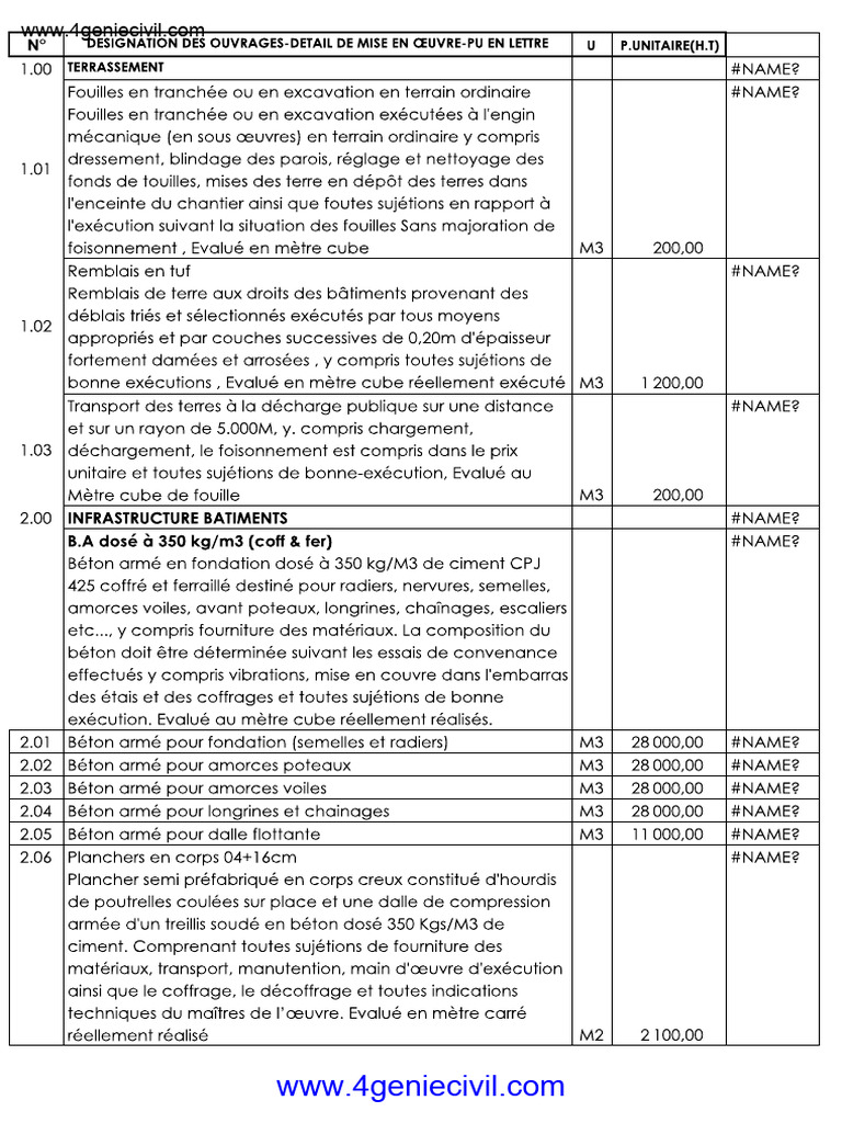 DEVIS BPU40s.xlsx BPU ADM Watermark Watermark | PDF
