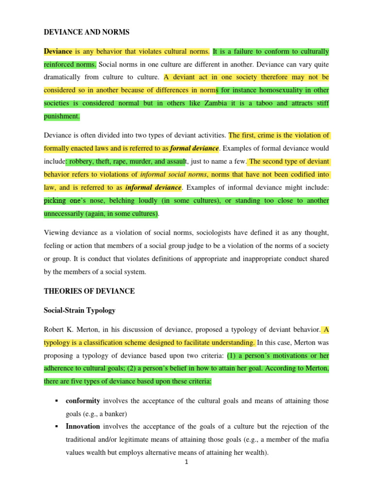 Soc Deviance and Collective Behavior. | PDF | Deviance (Sociology) | Crimes