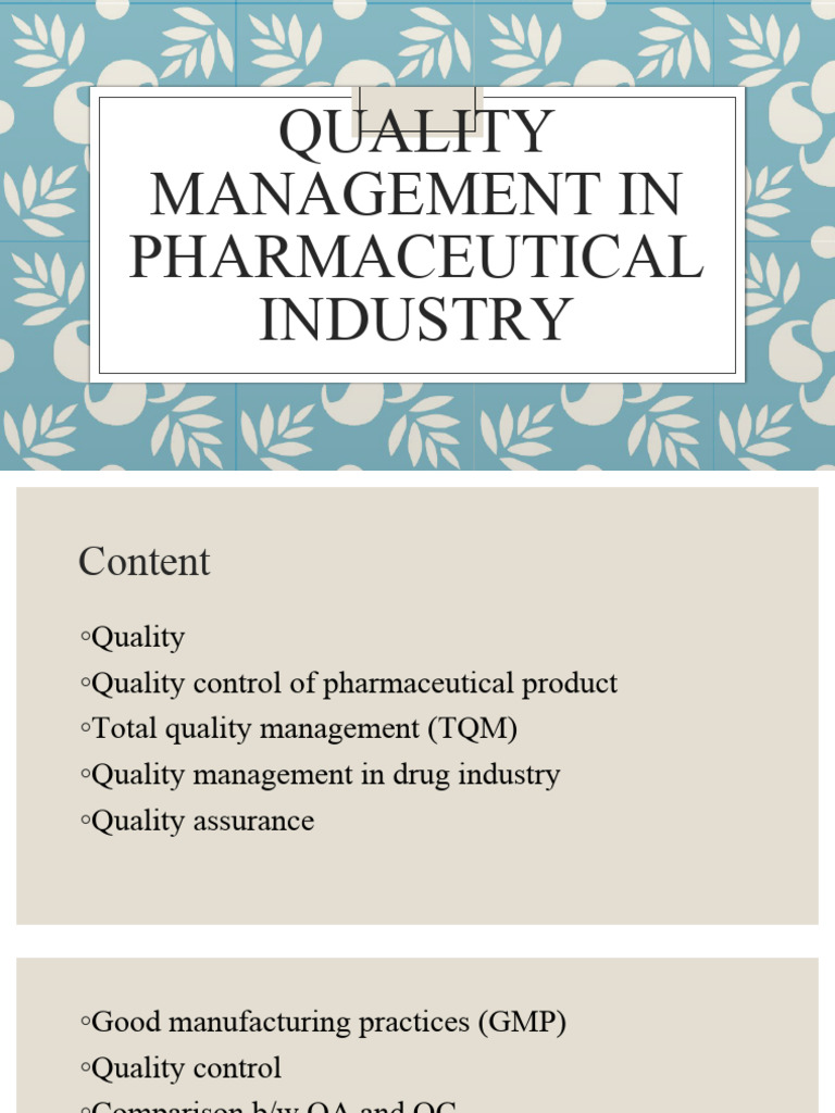 Quality Management | PDF | Quality Assurance | Chemical Substances
