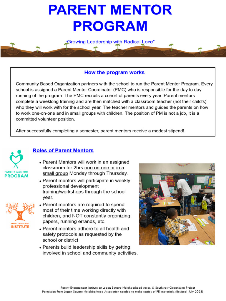 FY24 Parent Mentor Program Teacher Application | PDF | Mentorship ...