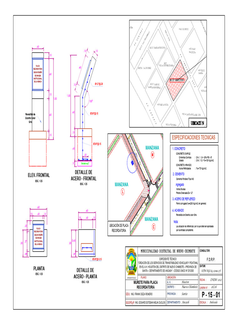 26 - Murete de Placa Recordatorio - A3 | PDF | Albañilería | edificio