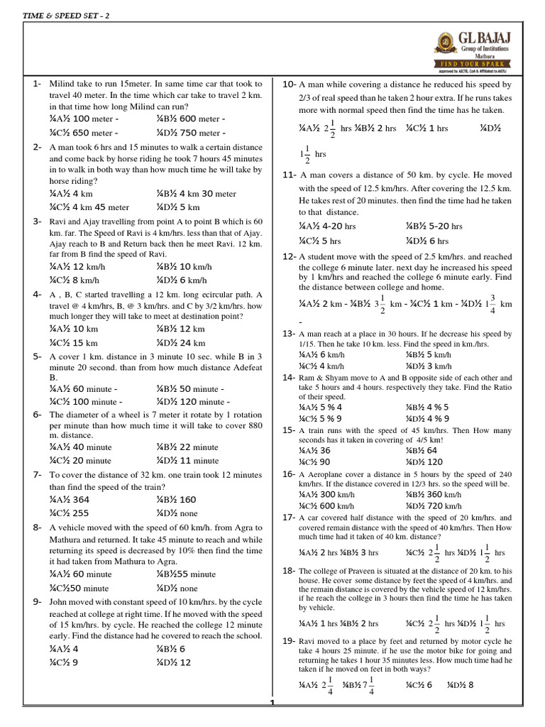 I Am Sharing 'Time - Speed Test - 2' With You | PDF | Speed | Transport