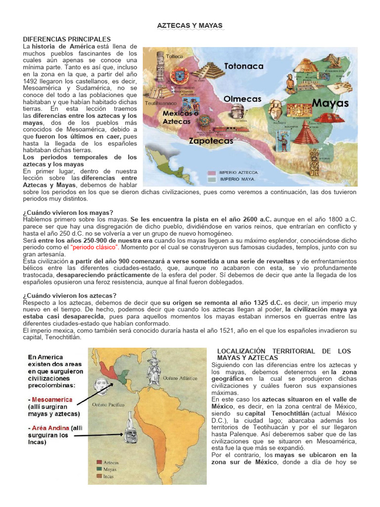 Aztecas y Mayas | PDF | Civilización maya | Mesoamérica