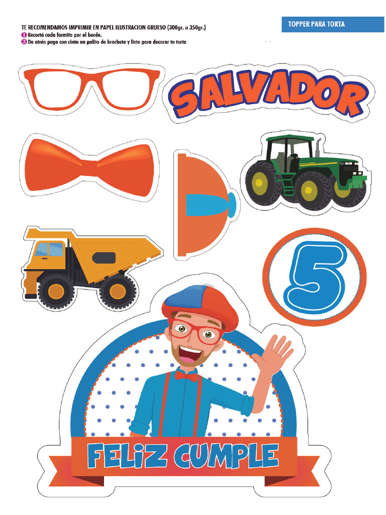 Topper Torta Blippi | PDF