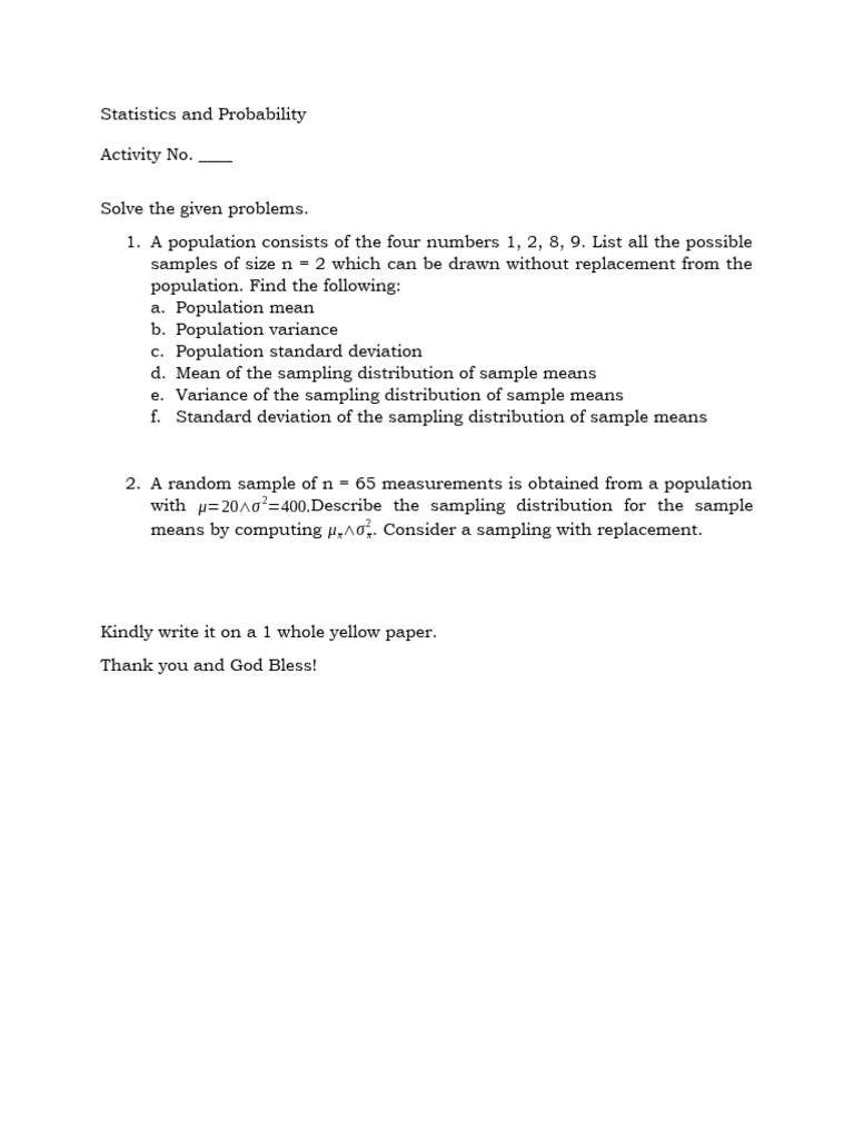 Statistics and Probability | PDF