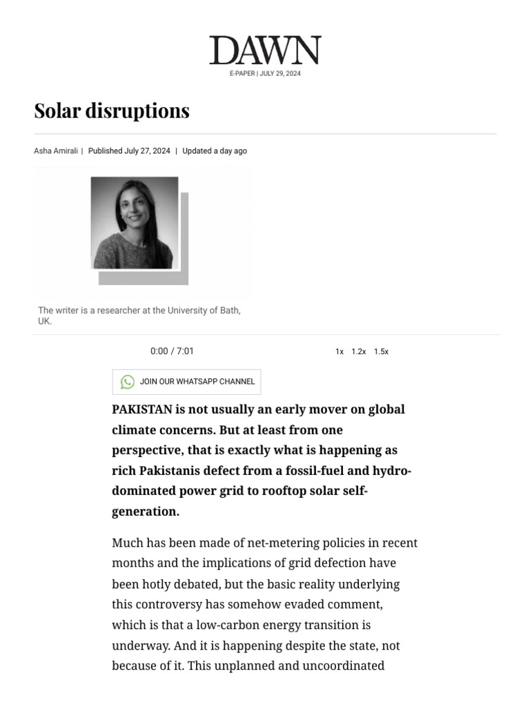 Solar Disruptions - Newspaper | PDF | Economies | Renewable Energy