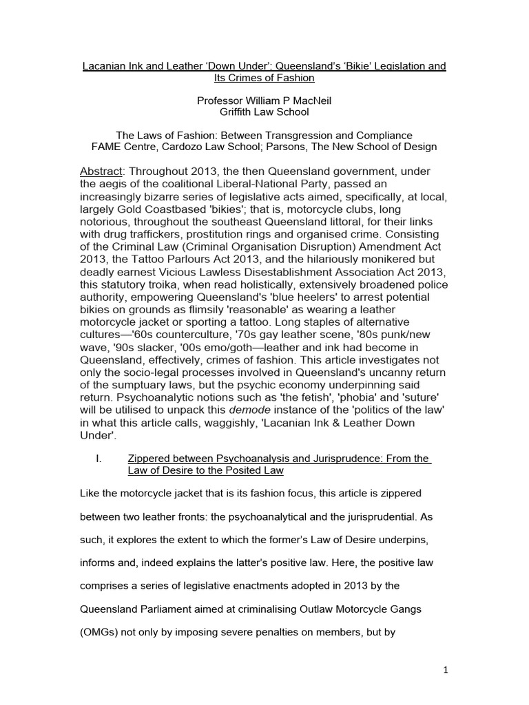 Lacanian Ink and Leather Down Under1' | PDF | Phobia | Jacques Lacan