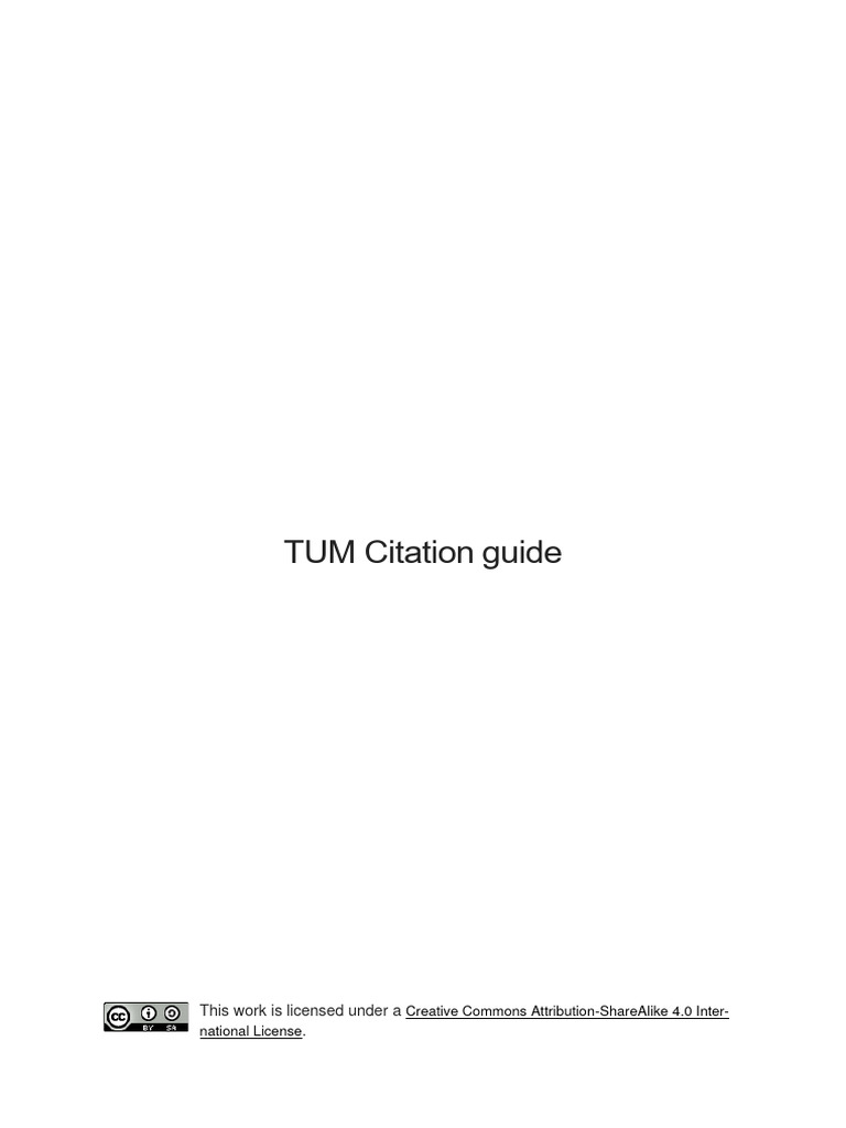 TUM Citation Guide: This Work Is Licensed Under A | PDF | Citation | Sic