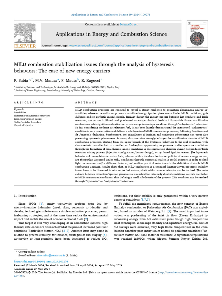 MILD Combustion Stabilization | PDF | Combustion | N Ox