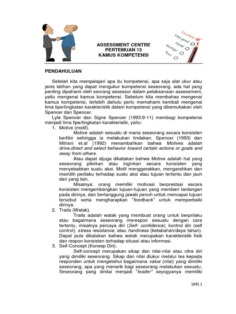 Kamus Kompetensi Assessment Center | PDF | Karier & Perkembangan | Bisnis