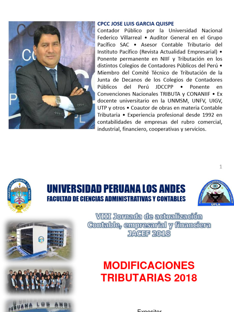 Modificaciones Tributarias 2018 - Diapositivas DL 1425 | PDF | Contador ...