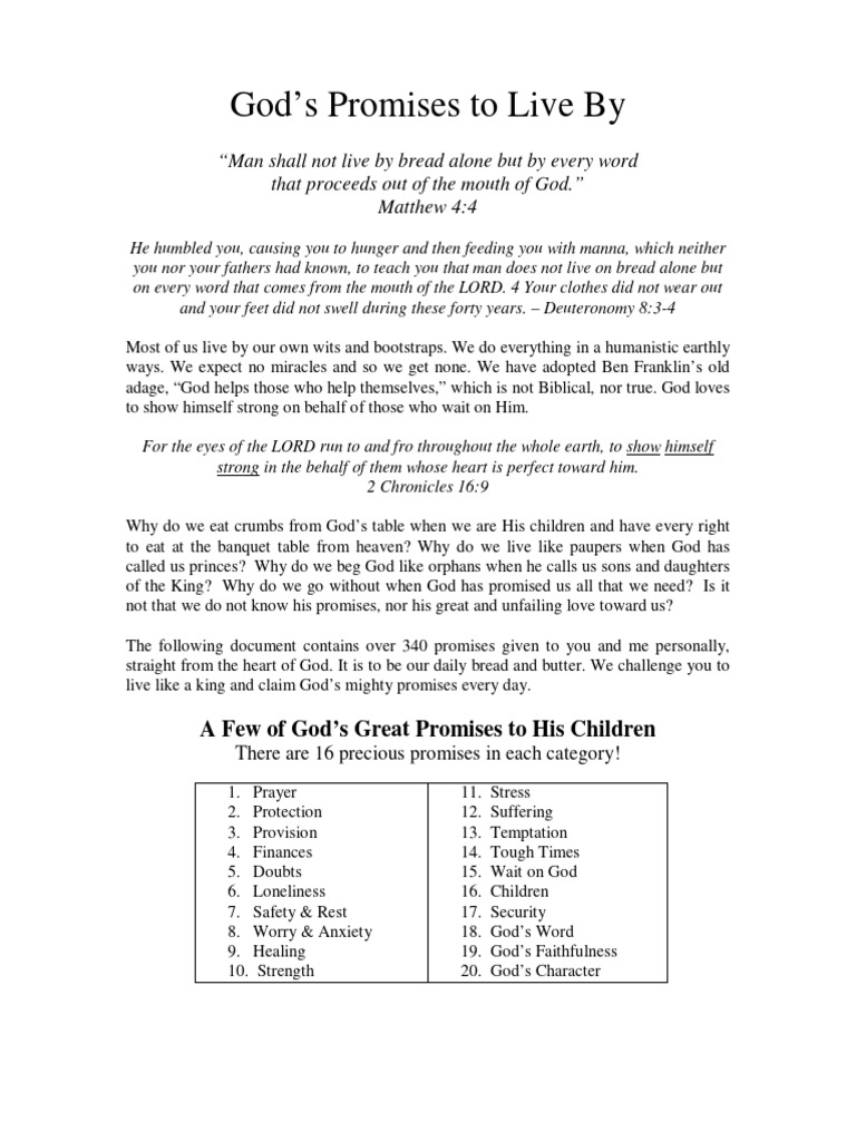 340 Personal Promises of God To His Children | PDF | Eternal Life ...