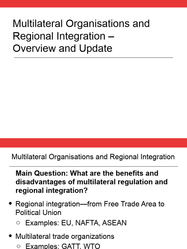 Business and Management in A Global Context Chapter 5 Lectures | PDF | Regional Integration ...