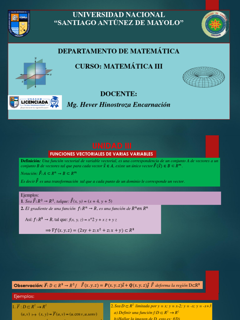 SEMANA 9 Funciones Vectoriales de V.V.S10 | PDF | Vector Euclidiano | Divergencia