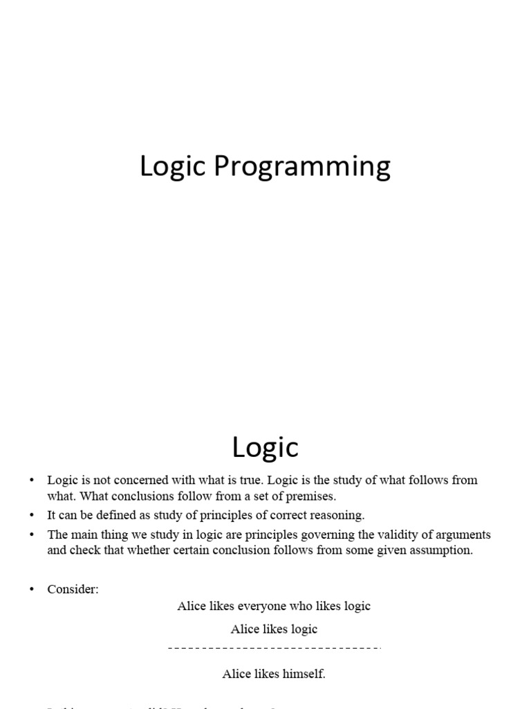 LOGIC Programming Rules | PDF | Logic | First Order Logic LOGIC Programming Rules | PDF | Logic | First Order Logic