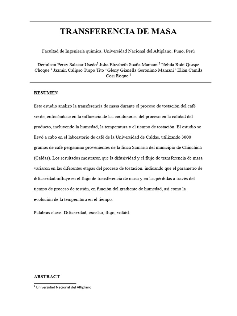 Transferencia de Masa Paper-1 | PDF | Absorción (Química) | Difusión
