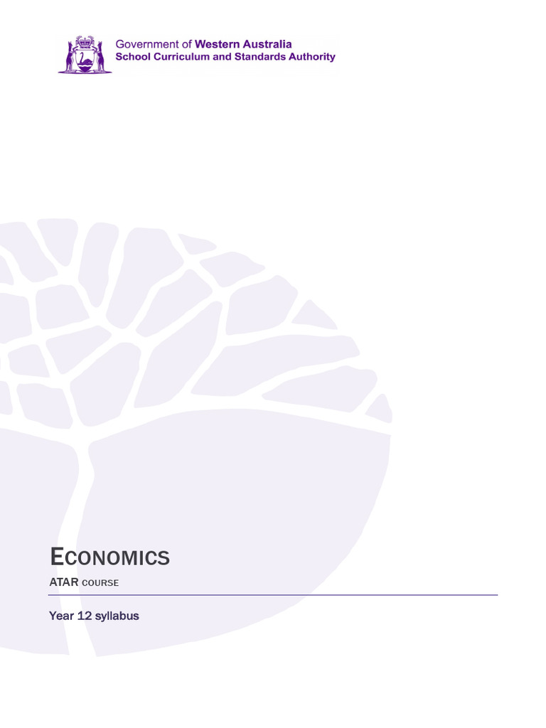 Economics Y12 Syllabus ATAR GD 1 | PDF | Macroeconomics | Fiscal Policy