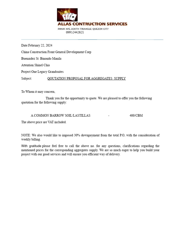 Proposal Qoutation | PDF | Business