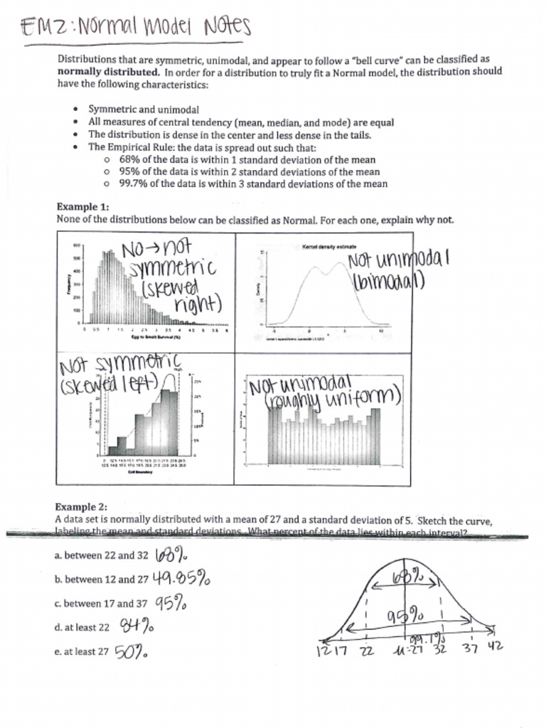 10B & 10C Normal Model Notes KEY | PDF